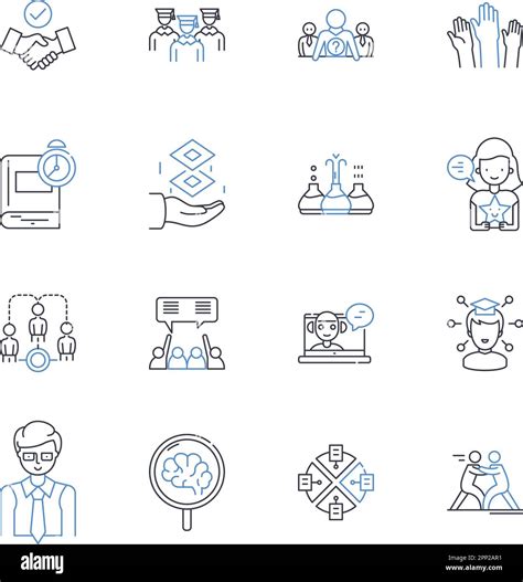 problem solving and decision making line icons collection analyzing