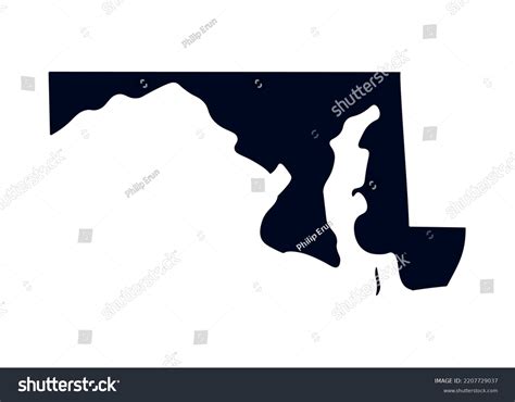 Map State Maryland Map Us State Stock Vector Royalty Free 2207729037 Shutterstock