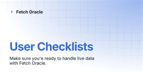 User Checklists Fetch Oracle