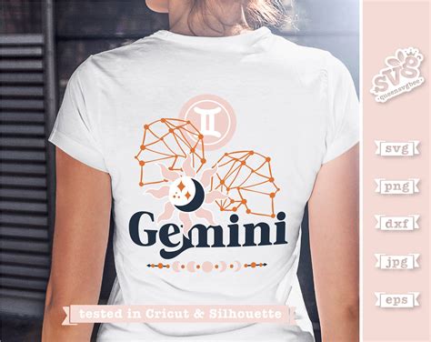 Gemini Svg Zodiac Svg Zodiac Sign Svg Celestial Svg Etsy