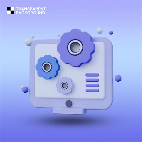 Premium Psd Monitor Setting 3d Icon Isolated