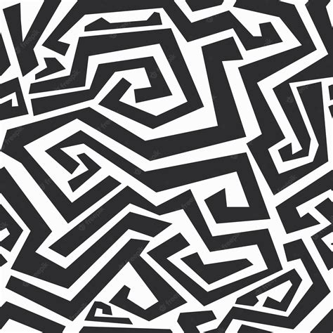 Premium Vector Monochrome Curved Lines Seamless Texture