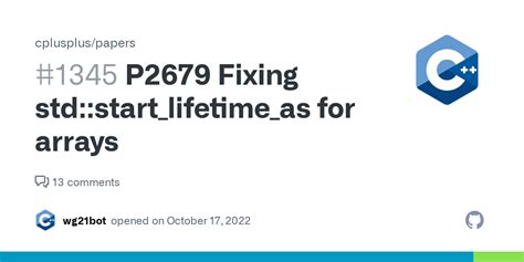 p2679 fixing std start lifetime as for arrays · issue 1345