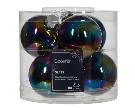 Decoris ნაძვის ხის სათამაშო მინის ბურთი 6 ცალი Veli Store