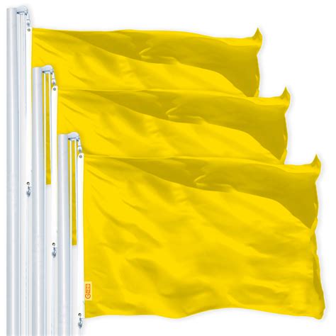 G128 3 Pack Solid Yellow Color Flag 2x3 Ft Liteweave Pro Series P —