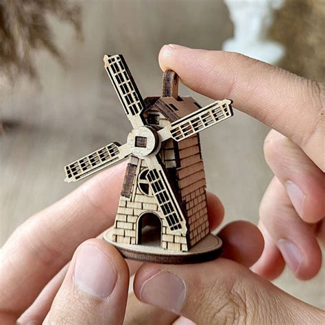 Tiny Mill With A Rotating Screw Christmas Tree Ornament Glowforge Shop