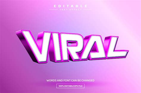 Premium Vector Viral 3d Editable Text Effect Template