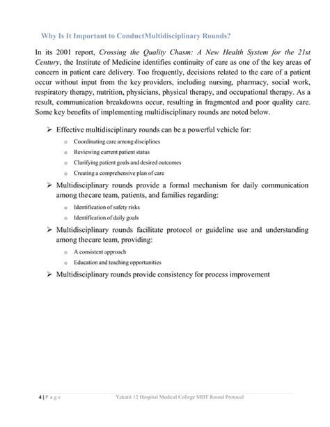 Mdt Round Protocol Of Yekatit 12 Hospital Medical Collegepdf Healthcare Industry Industries
