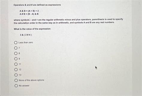 Solved Operators And And Are Defined As Expressions