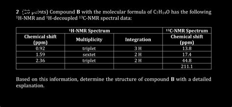 Solved ﻿compound B With The Molecular Formula Of C7h14o