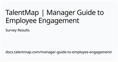 Survey Results TalentMap Manager Guide To Employee Engagement