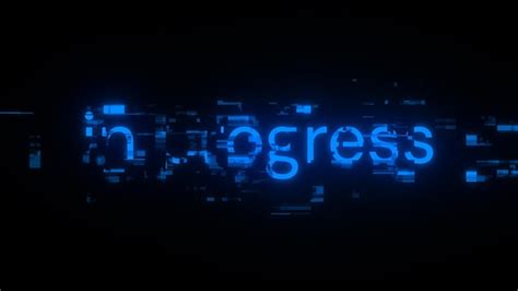 Premium Photo 3d Rendering In Progress Text With Screen Effects Of Technological Glitches