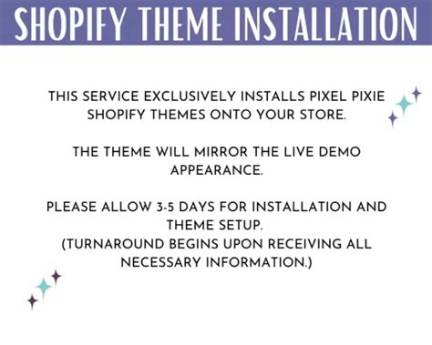 Shopify Theme Installation Pixel Pixie Designs