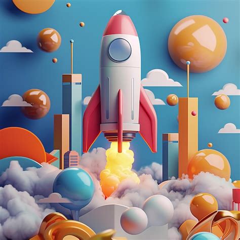 Premium Photo A Rocket Flying In The Sky With The Words Rocket On The Bottom