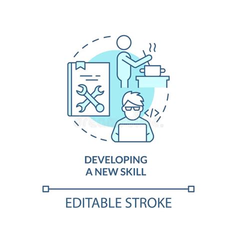 Developing New Skill Turquoise Concept Icon Stock Vector Illustration