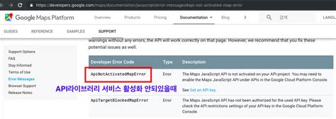 Google Maps Platform의 API Key 발급 및 InvalidKeyMapError 에러 결재 수단을 연결해 줘야 합니다