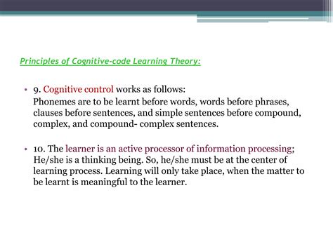 Cognitive Code Theory In Applied Linguistics Pptx