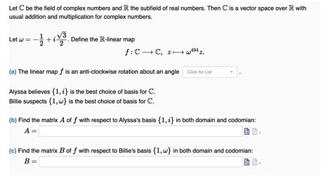 Solved Let Mathbb C Be The Field Of Complex Chegg