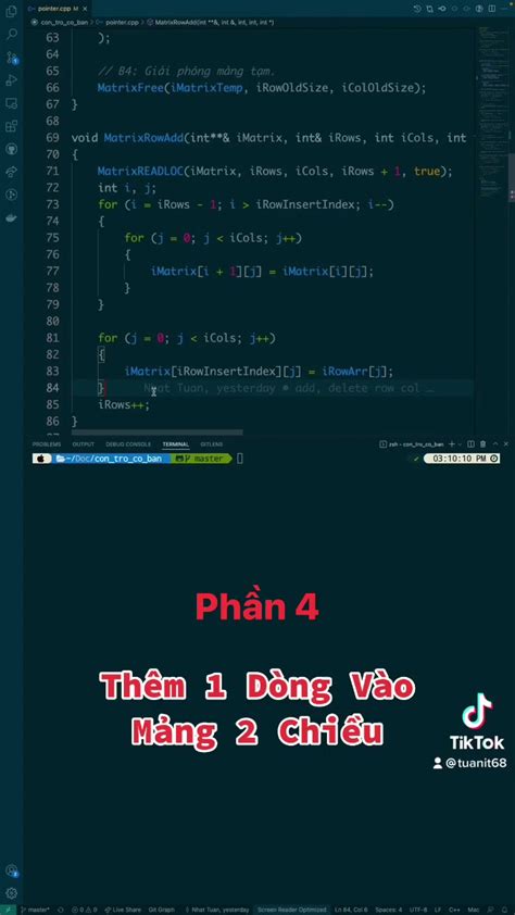 Lập Trình C Thêm 1 Dòng Vào Mảng 2 Chiều Phần 4 Tuanit Laptrinhc It Coder Dev Laptrinh