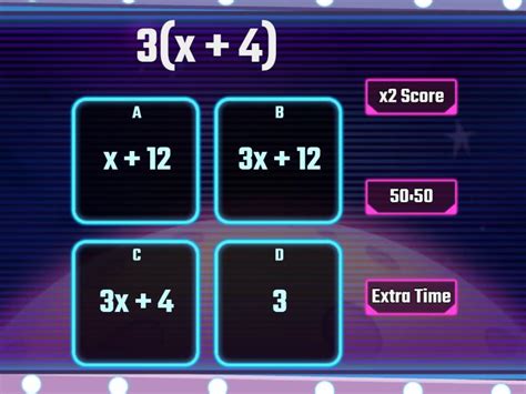 Simplify The Expression Use The Distributive Property Gameshow Quiz
