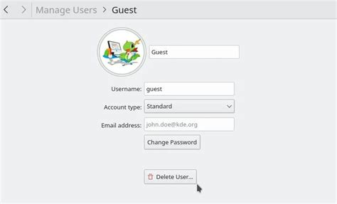 Add Switch Delete And Manage Linux Users In KDE Opensource