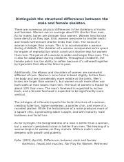 WK DQ Distinguish The Structural Differences Between The Male And Female Skeleton Docx