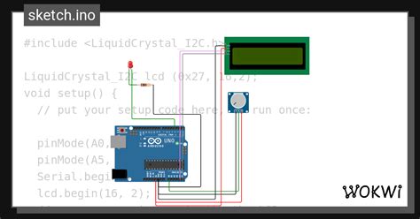 9 2 MENAMPILKAN PERSENTASE POTENSIOMETER PADA LCD I2C Wokwi ESP32 STM32 Arduino Simulator