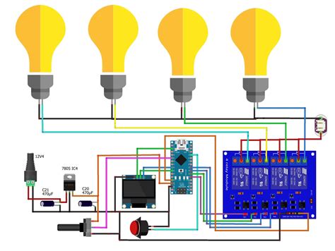 Control Multiple Loads Using Only One Button And A Potentiometer Arduino Project