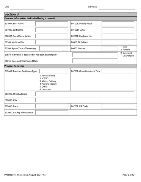 Texas Pasrr Level 1 Screening Fill Out Sign Online And Download Pdf Templateroller