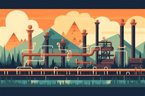 带有各种阀门和仪表的管道插画图片下载 正版图片600163452 摄图网