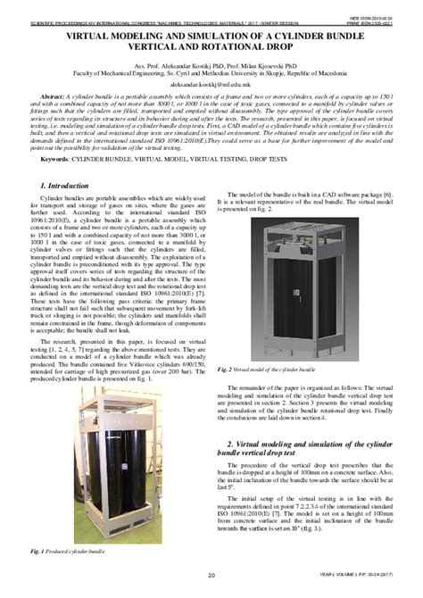 Pdf Virtual Modeling And Simulation Of A Cylinder Bundle Vertical And Rotational Drop