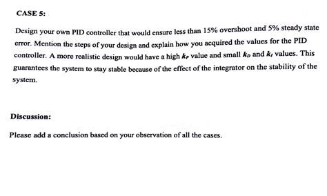 CASE Design Your Own PID Controller That Would Chegg