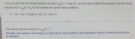 Solved Find And Plot Both The Steady Periodic Solution