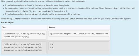 Solved Consider The Cylinder Class That You Have Created