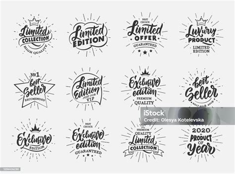 빈티지 전용 및 한정 판 엠블럼과 스탬프 세트 광선이 있는 배지 한정판에 대한 스톡 벡터 아트 및 기타 이미지 한정판 로고 0명 Istock