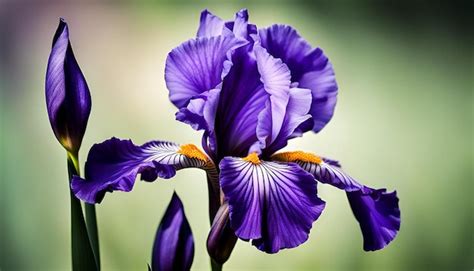 Purple Iris Blossom Premium Ai Generated Image