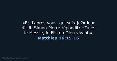 Matthieu 16 15 16 Verset De La Bible