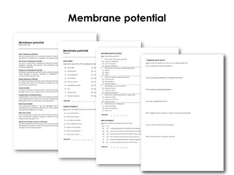 Membrane Potential Teaching Resources