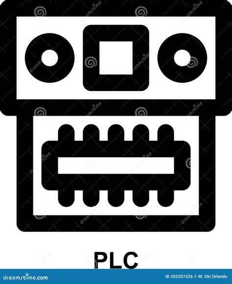 Plc Programmable Logic Controller Automation Microprocessor Outline Icon Vector