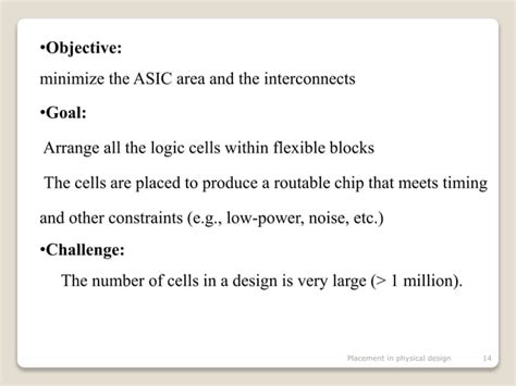 Placement In Vlsi Design Pptx Computing Technology And Computing