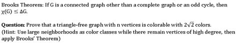 Brooks Theorem If G Is A Connected Graph Other Than