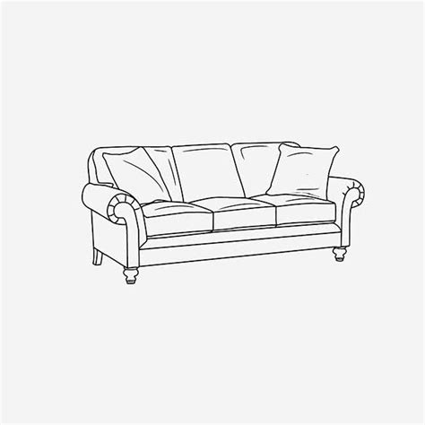 沙发简笔画图宝宝 家居简笔画 沙发简笔画 多人沙发 手绘线稿