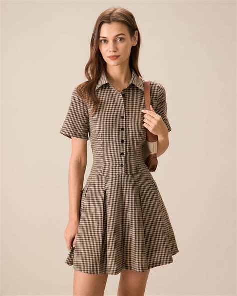 Womens Plaid Dress Tartan Dress Checkere Dress Rihoas