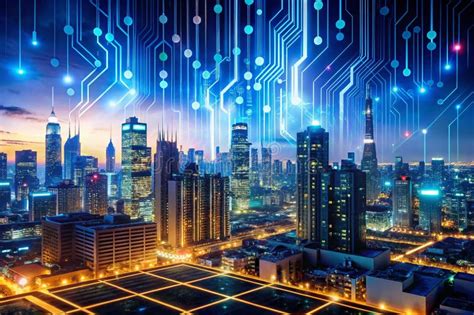 Immersive Double Exposure A Futuristic Digital Landscape Blending