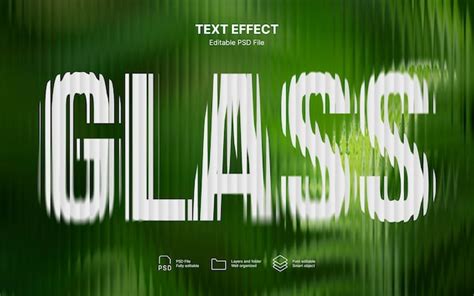 premium psd fluted glass texture text effect