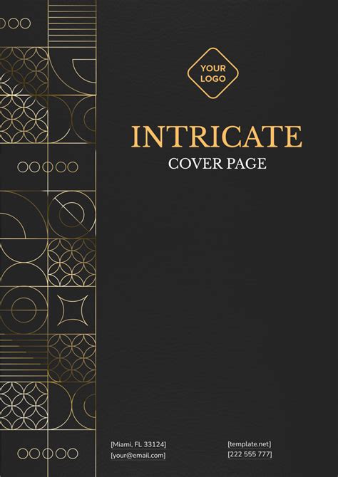 Intricate Cover Page Design Template Edit Online And Download Example