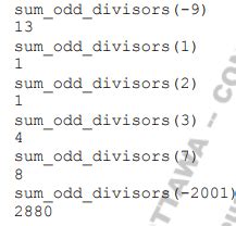 Solved Write A Python Function Called Sum Odd Divisors That Chegg