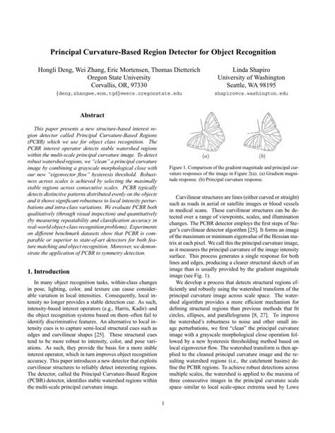 Pdf Cvpr07final Principal Curvature Based Region Detector For