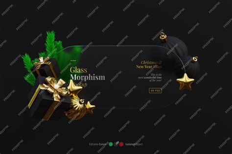 Premium Psd 3d Interface Mockup With Glass Morphism Effects And