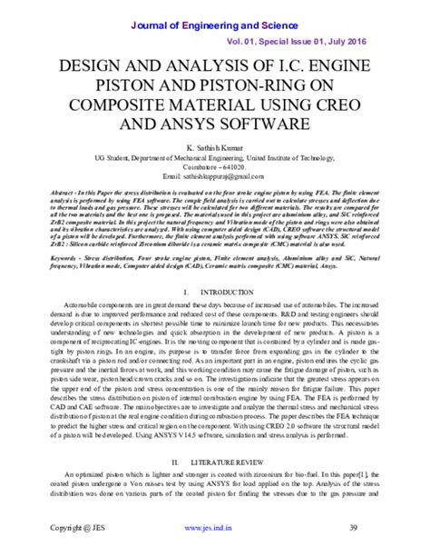 Design And Analysis Of I C Engine Piston And Piston Ring On Composite Material Using Creo And